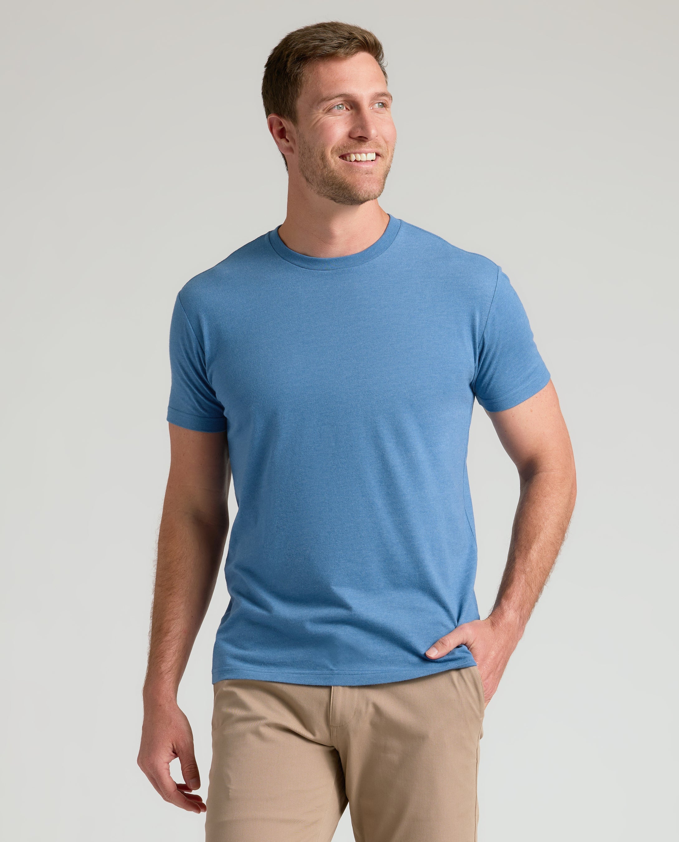 Dark Heather Blue Lake Classic Crew Neck | Dark Heather Blue Lake ...